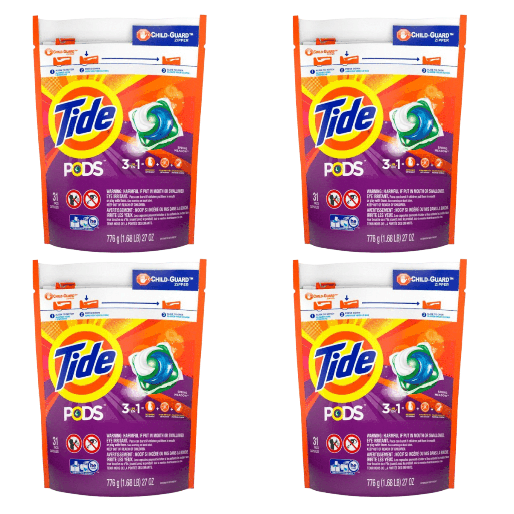 Detergente Cápsulas Tide Spring Meadow 31 Unid x4